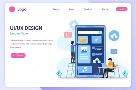 premium vector ui ux design concept creating an application design