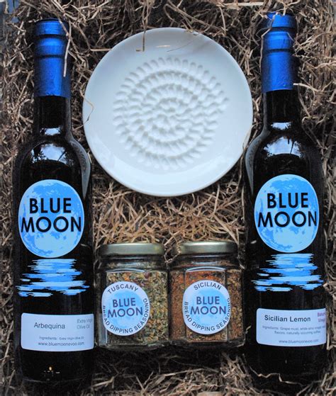 Large Double Dipper T Set Blue Moon Premium Olive Oil And Vinegar