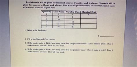 solved partial credit will be given for incorrect answers if
