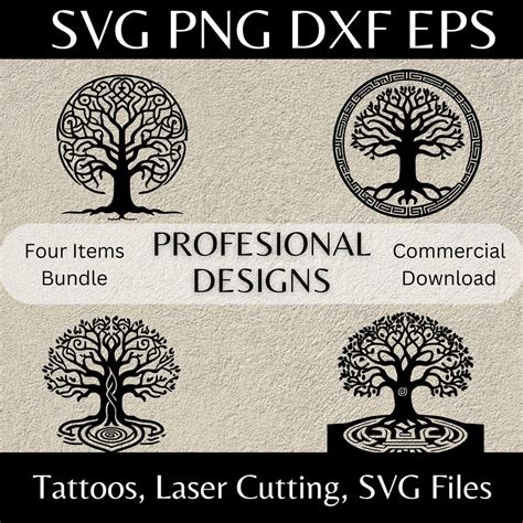 Tree Of Life SVG Pack Tree Of Life PNG Files Celtic Tree Of Life Clipart Unique Nature Art Tree