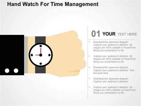 hand watch for time management flat powerpoint design powerpoint