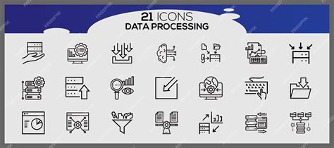 Premium Vector Data Processing Icon Set Creative Data Management Icon