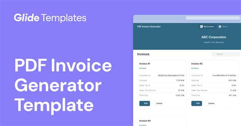 pdf invoice generator template no code app glide