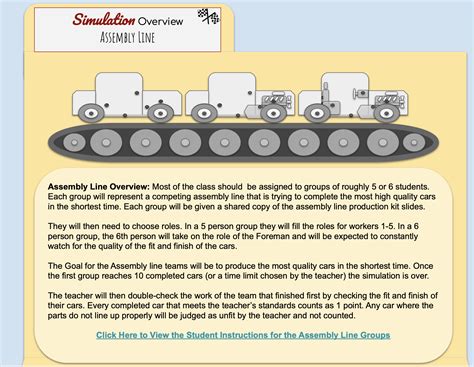 Digital Assembly Line Simulation Google Slides Made By Teachers