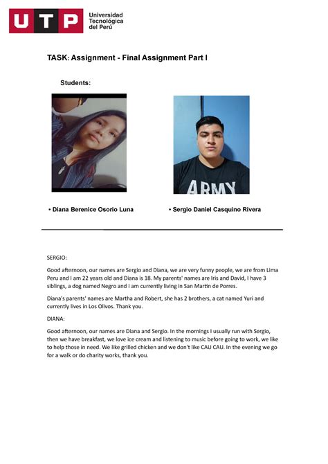 Week 17 Task Assignment Final Assignment Part I Ingles Ii Utp