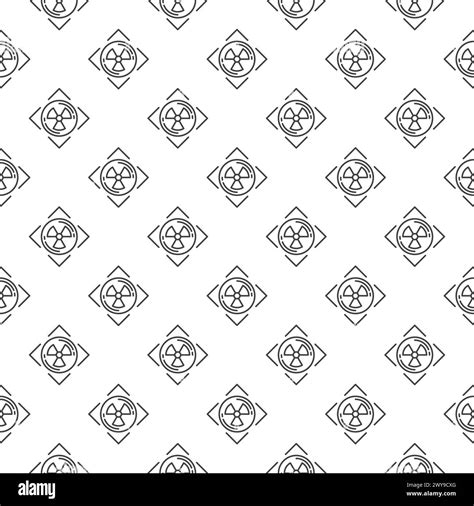 Radioactive Attention Vector Radiation Warning Concept Linear Seamless Pattern Stock Vector