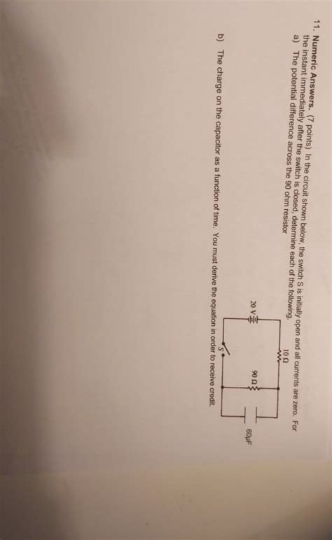 Solved Numeric Answers Points In The Circuit Shown Chegg