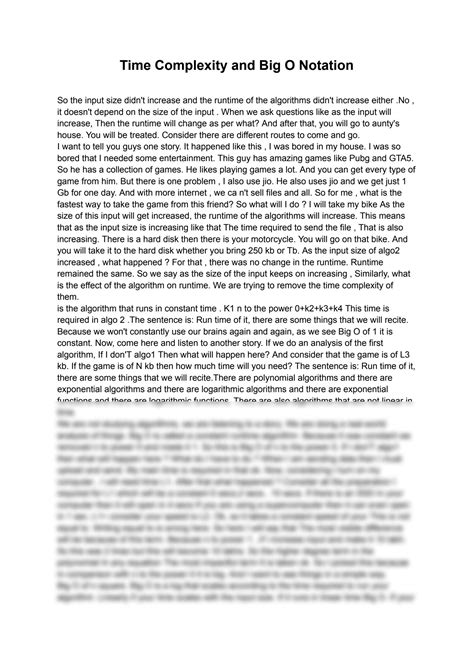 Solution Time Complexity And Big O Notation Studypool