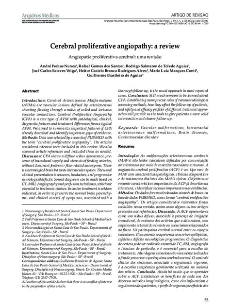 Pdf Cerebral Proliferative Angiopathy A Review Angiopatia