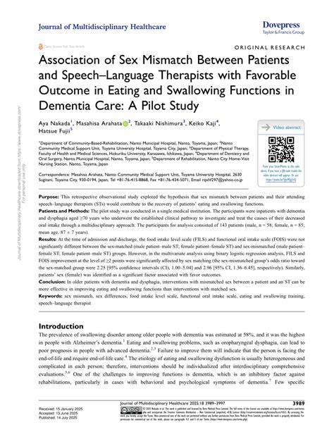 Pdf Association Of Sex Mismatch Between Patients And Speechlanguage
