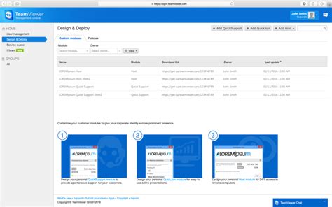 custom modules teamviewer
