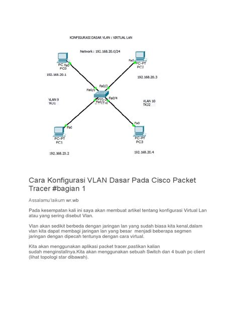Konfigurasi Vlan Dasar Dengan Cisco Packet Tracer Pdf