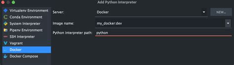 Pycharm Using A Docker Container To Set Up The Python Interpreter But