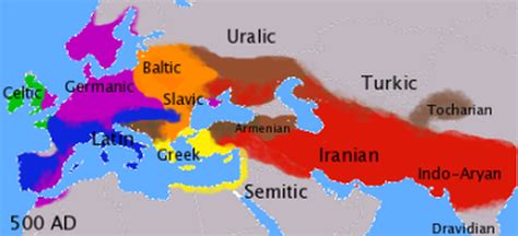 Map Of Proto Indo European Languages 500 Ad History Of English