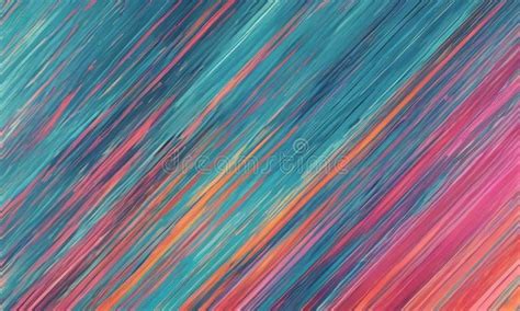 Vibrant Abstract Composition Features Diagonal Stripes In Shades Blue Pink And Orange