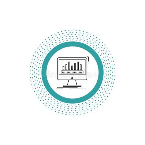 Analytics Processing Dashboard Data Stats Line Icon Vector Isolated Illustration Stock