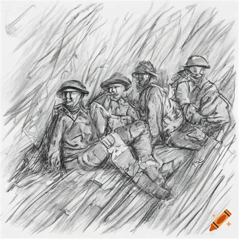 Soldiers Drawings World War 1