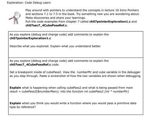 Solved Exploration Code Debug Learn Play Around With Pointers To Understand Tutorbin