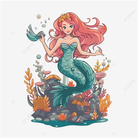 인어 테마 스티커 클립 아트 인어 그리기 벡터 일러스트 레이 션 Ye K Liaosaomuu 만화 상표 클립 아트 Png 일러스트 및 벡터 에 대한 무료 다운로드