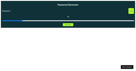 Password Generator Codesandbox