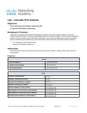 Calculating IPv4 Subnets Network Address Hosts More Course Hero
