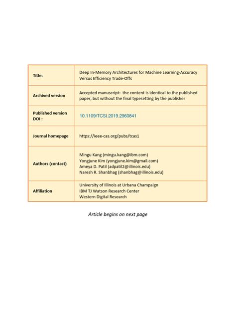 deep in memory architectures for machine learning pdf computer
