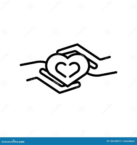 Charity Icon Vector Isolated On White Background Charity Sign Thin Line Design Elements In