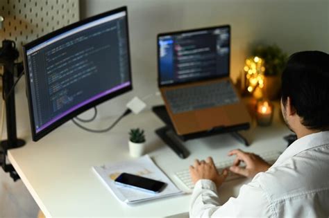 Premium Photo Male Coders Developing Website Design And Coding