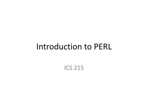 Ppt Introduction To Perl Powerpoint Presentation Free Download Id3908618