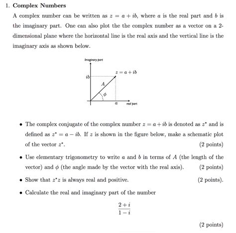 Solved Complex Numbers A Complex Number Can Be Written As Chegg Com
