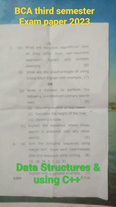 Data Structure And Using C Bca Third Semesters C Coding Programming Youtube