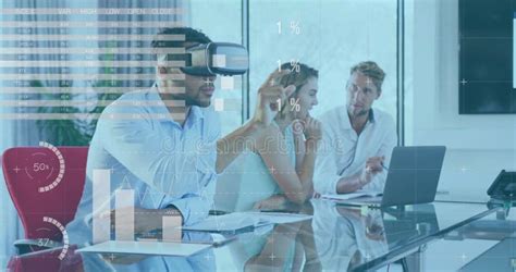 Virtual Reality Data Analysis Image Over Business Meeting In Modern