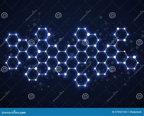 Abstract Hexagonal Molecules Molecular Structure Of Dna Stock Vector Illustration Of Science