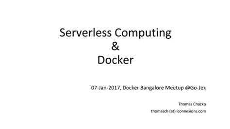 Docker Serverless V1 0 Ppt