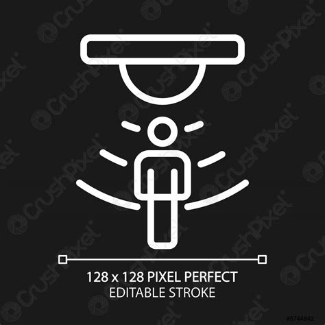 Motion Sensor Pixel Perfect White Linear Icon For Dark Theme Stock