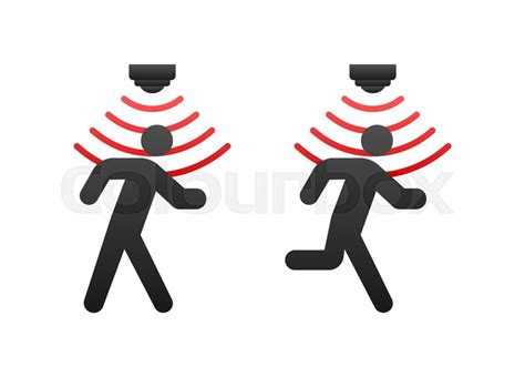 motion sensor icon touch signal motion sensor waves vector stock