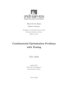 Combinatorial Optimization Problems With Testing Combinatorial Optimization Problems With