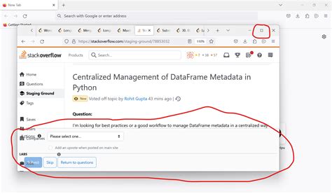 Staging Ground Review Action Buttons Display Error When Browser Window
