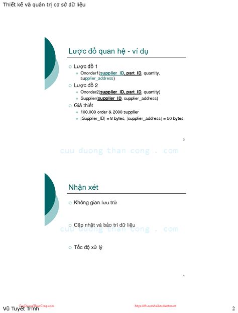 SOLUTION Thiet Ke Va Quan Tri Co So Du Lieu Vu Tuyet Trinh Notes2 Tinh