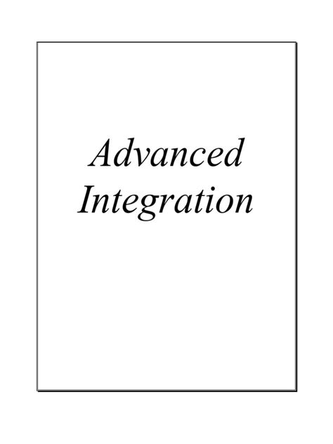 Dan Hamilton Advanced Integration 2002 Pdf Integral Mathematical Objects