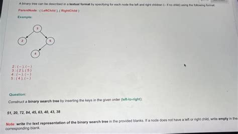 Solved A Binary Tree Can Be Described In A Textual Format By