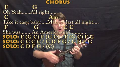 American Girl Tom Petty Ukulele Cover Lesson In C With Chordslyrics