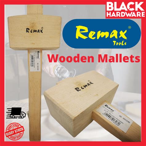 Black Hardware Remax Impact Wood Carpenter Chisel Dowel Wooden Mallet Hammer Wood Handle Tukul