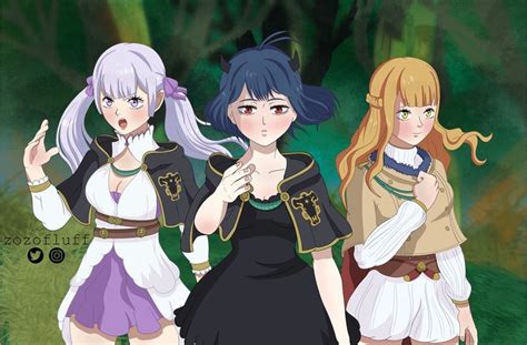 Timeskip Noelle Mimosa And Secre By Zozofluff On Deviantart Black Clover Manga Black Clover