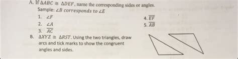 solved if delta abc≌ delta def name the corresponding sides or