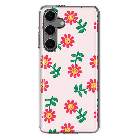For Samsung Galaxy S24 Cute Cartoon Flowers Slim Shockproof Hard Shell TPU Case Heavy Duty