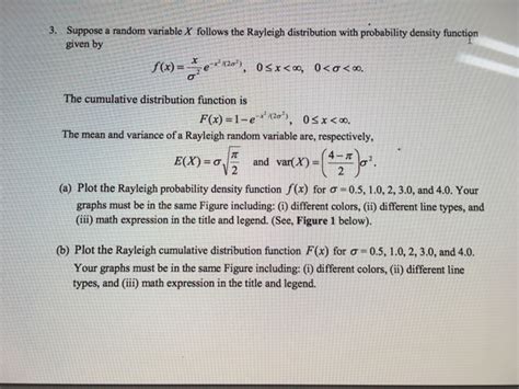 solved suppose a random variable x follows the rayleigh