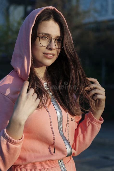 Susnet Portrait Of A Sweet Girl Stock Photo Image Of Brownhaired Beauty