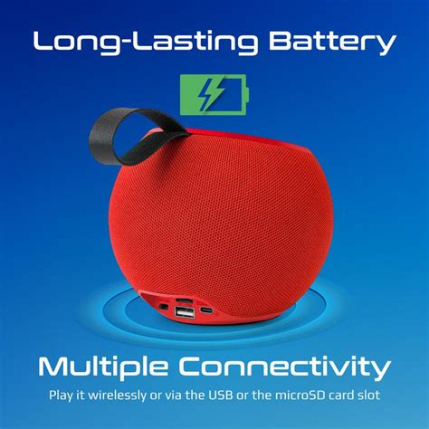 Promate Juggler Lumiflux Wireless High Definition Speaker Red Datablitz