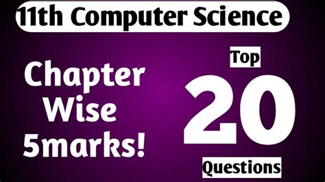 11th Computer Science Important Questions 2023 24chapter Wise Important Questionsvincent Maths